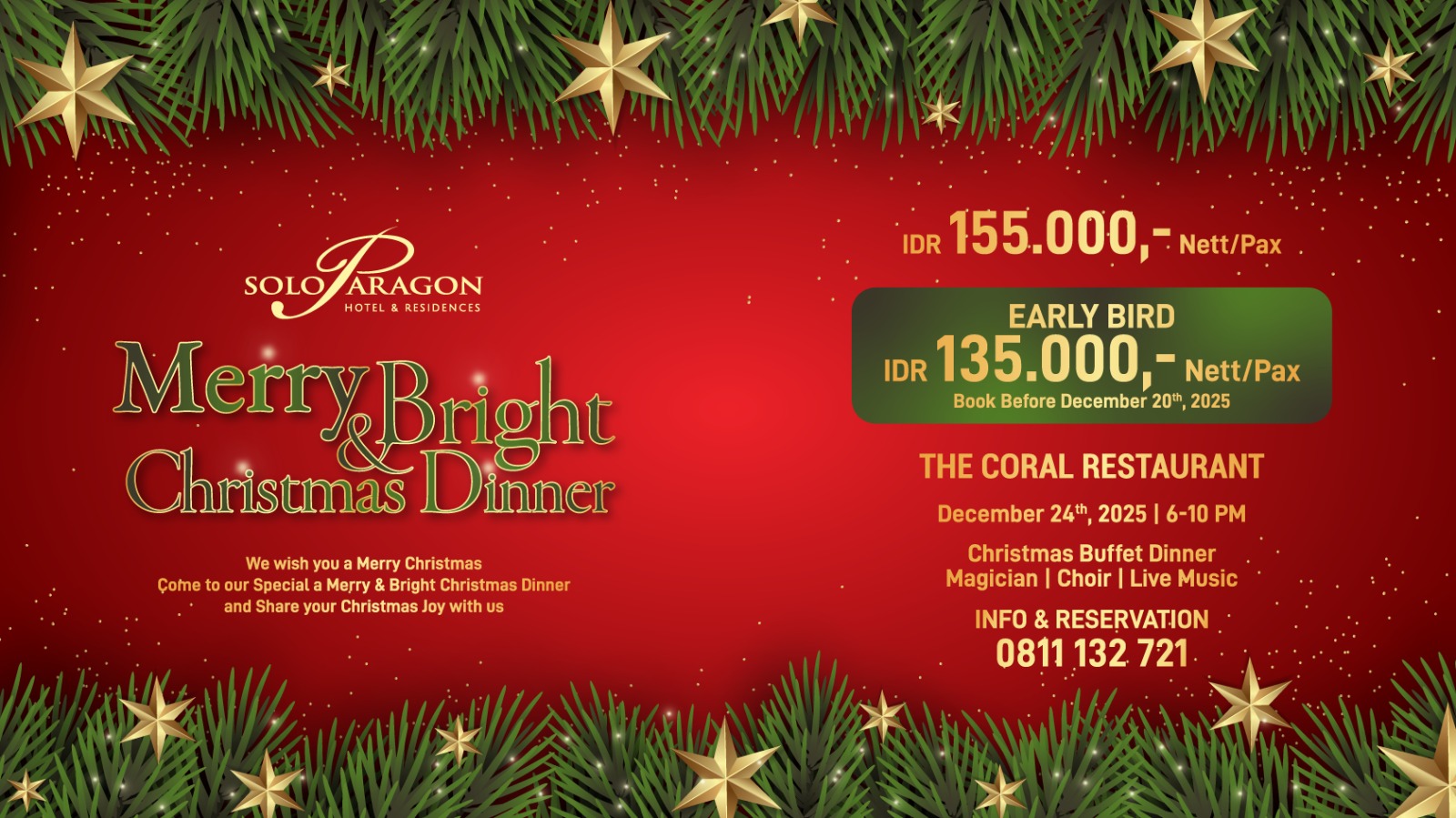 Solo Paragon Hotel : Merry & Bright Christmas Dinner - Kabarjoglo